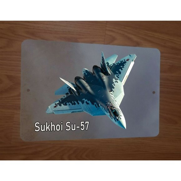 Wall Decor | Russian Sukhoi Su57 Stealth Jet Military Airplane 8x12 ...